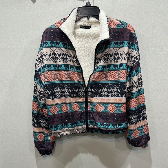 SHEIN | Jackets & Coats | Shein Black And Blue Puffer Jacket Cozy ...